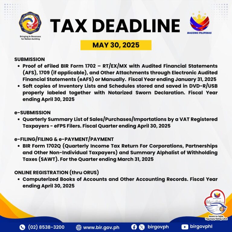 BIR TAX DEADLINE – THCounsels